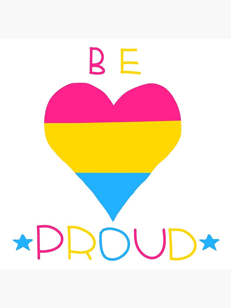Póster «diseño Del Corazón De La Bandera Del Orgullo Pansexual Be