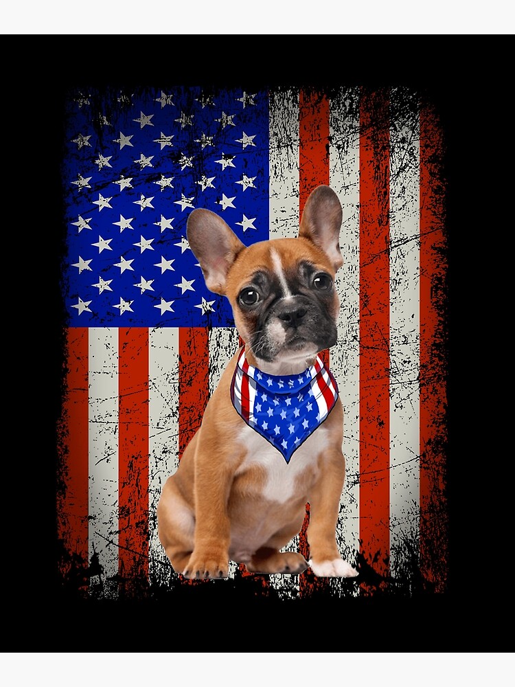 "French Bulldog American Flag Bandana 4th Of July Dog Lovers" Poster ...