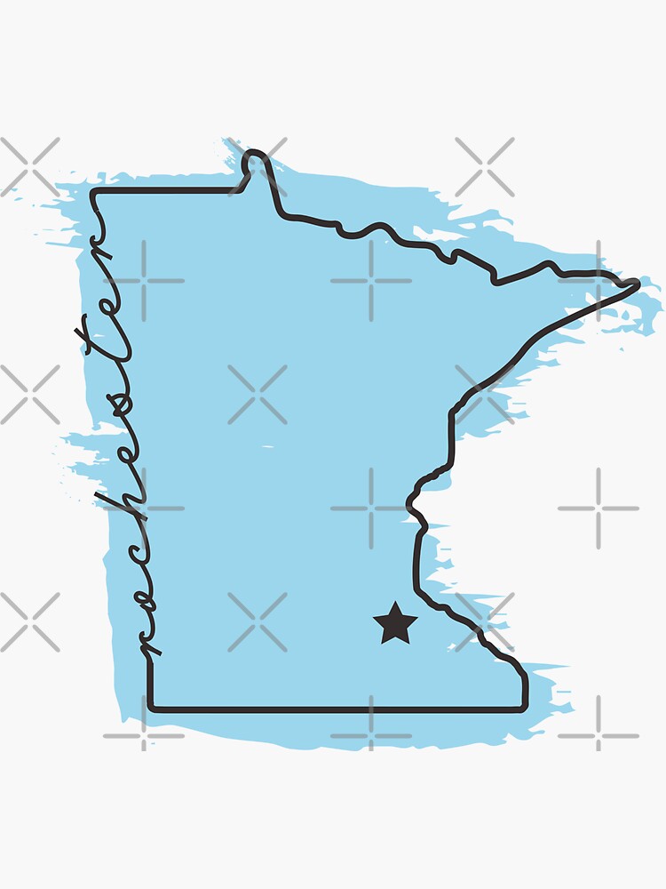 "Rochester Minnesota State - Painted Map" Sticker for Sale by SaltyLoon ...