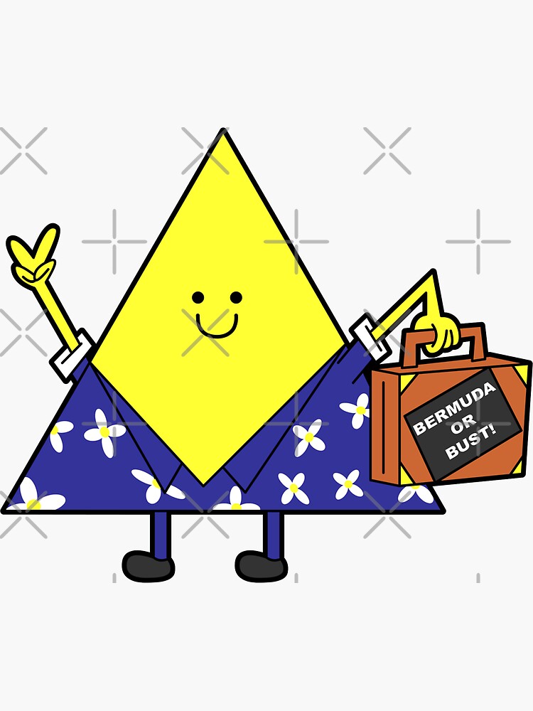 "Bermuda Triangle Travels " Sticker for Sale by robotghost | Redbubble