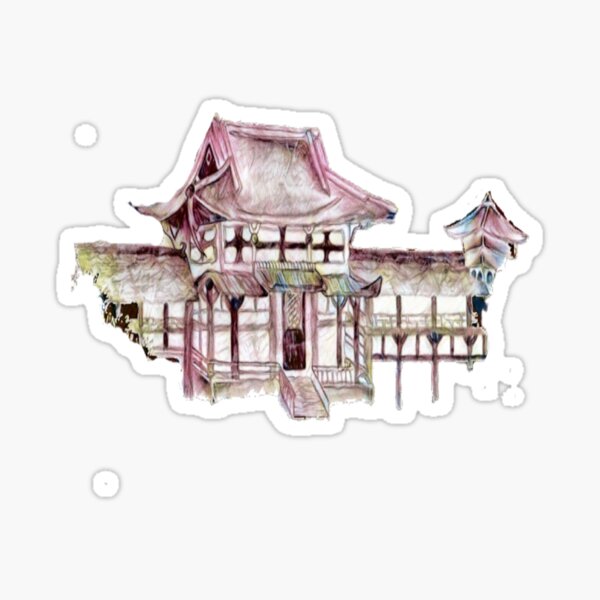 "Ancestral house painted" Sticker by Honeygum | Redbubble