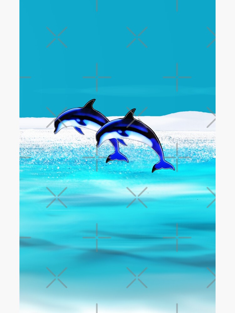 "Little Dolphins (cropped from my larger artwork)" Sticker for Sale by ...