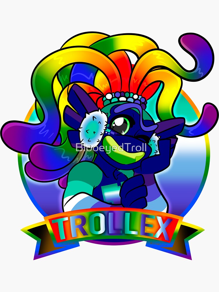 "Pride Trollex" Sticker for Sale by BlooeyedTroll | Redbubble