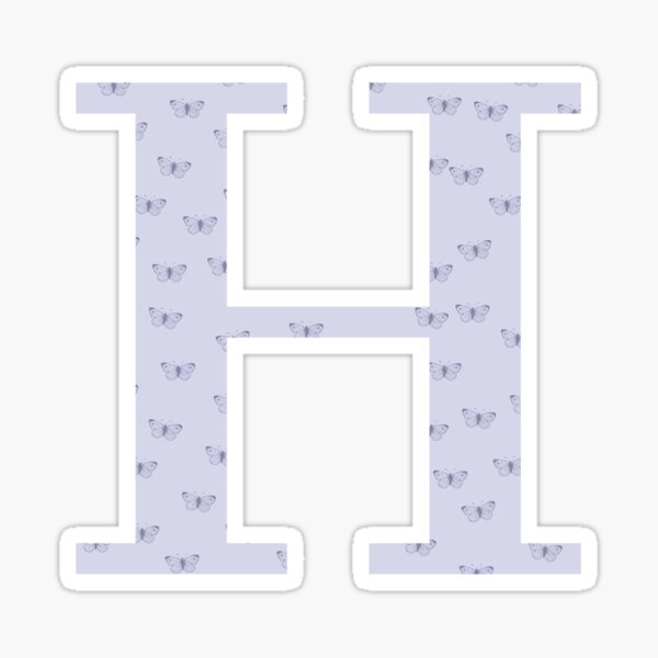 "Butterfly Print H Initial Sticker" Sticker for Sale by romarieofficial ...