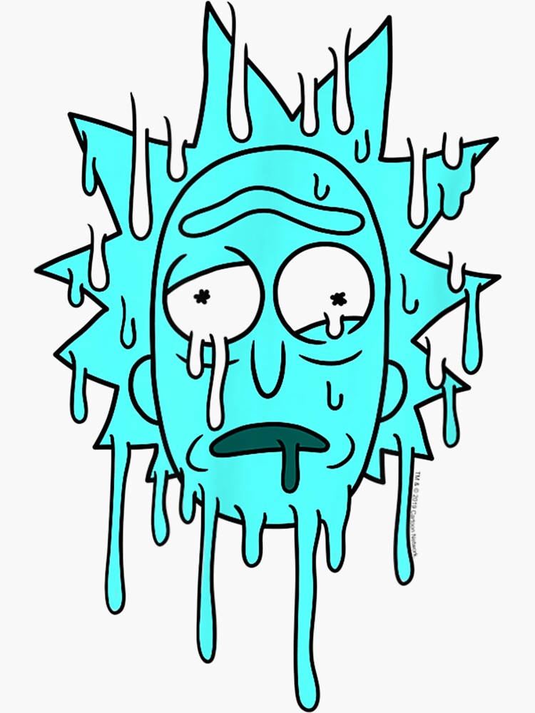 "R.i.c.k and M0rtyy Goopy Dripping Blue Rick" Sticker for Sale by ...