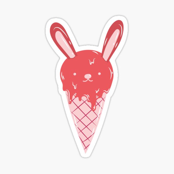 "Aesthetic Preppy Stickers Bunny Ice scream" Sticker by summerdonna ...