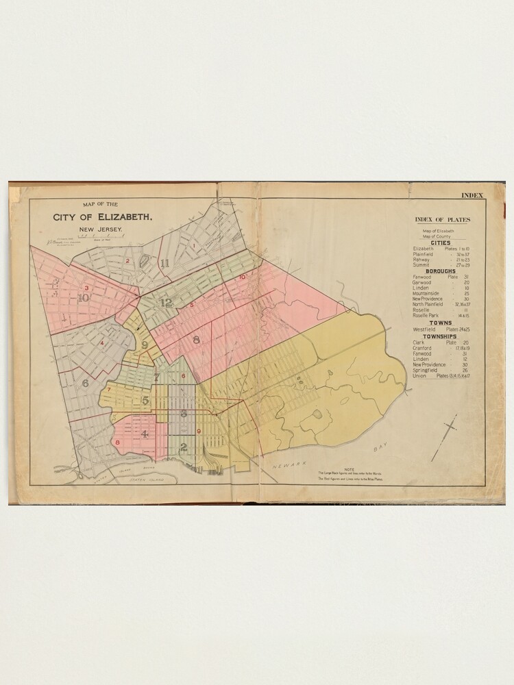 "Vintage Map of Elizabeth NJ (1902)" Photographic Print by BravuraMedia ...