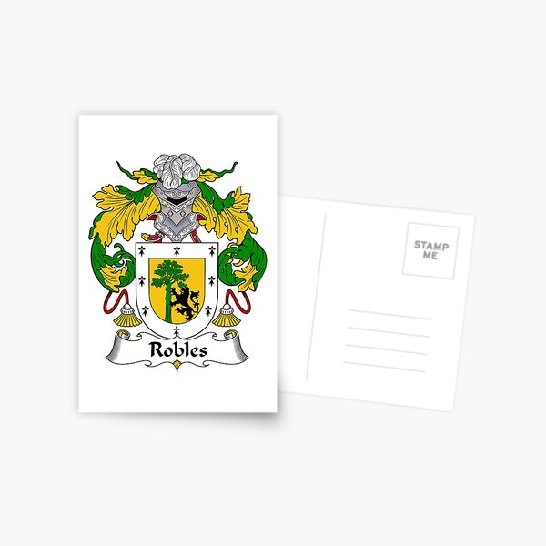 "Robles Coat of Arms/Family Crest" Postcard for Sale by William Martin ...