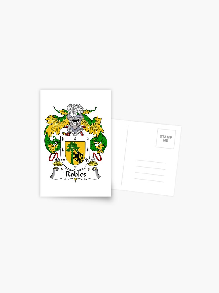 "Robles Coat of Arms/Family Crest" Postcard for Sale by William Martin ...