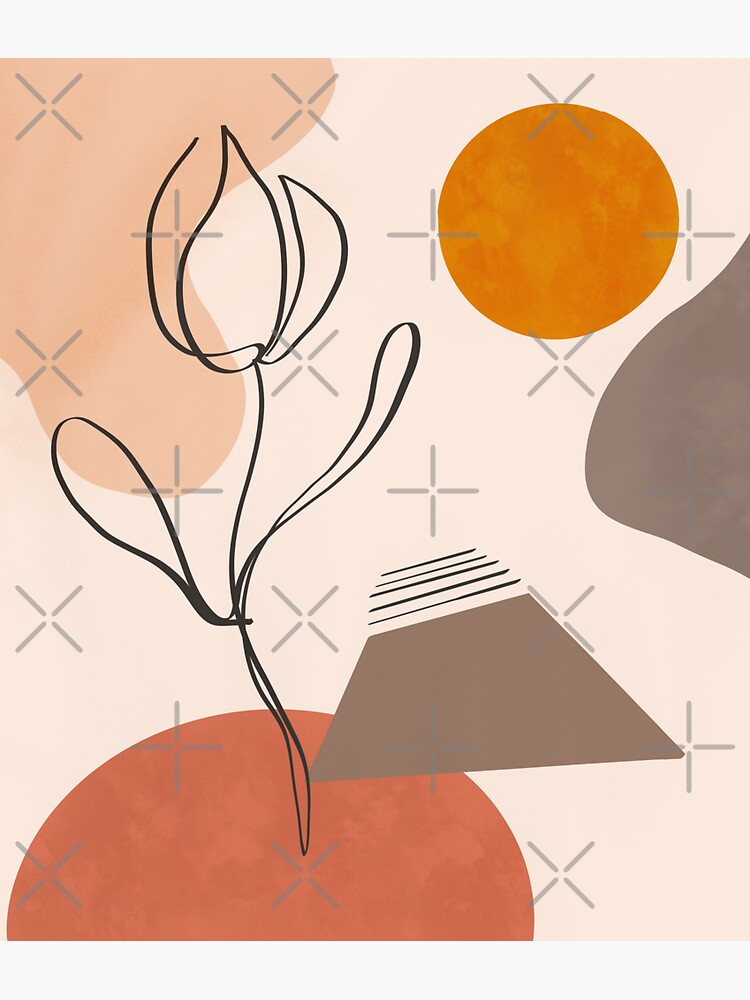 "Tulip Line Art Abstract" Sticker for Sale by MaiZephyr | Redbubble