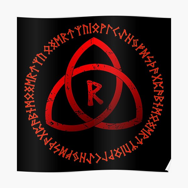 "Nordic rune circle and Raido rune" Poster for Sale by opooqodesign ...
