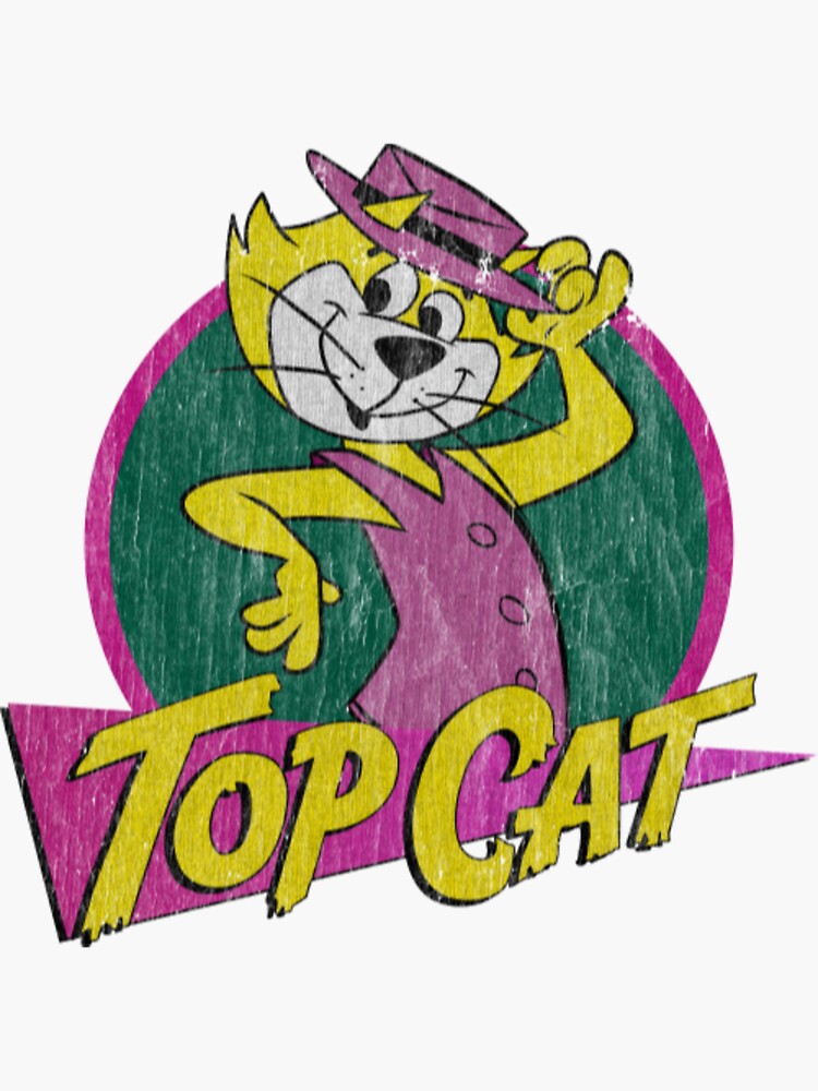 "Top Cat T-ShirtVintage Top Cat" Sticker for Sale by CaeSatok | Redbubble