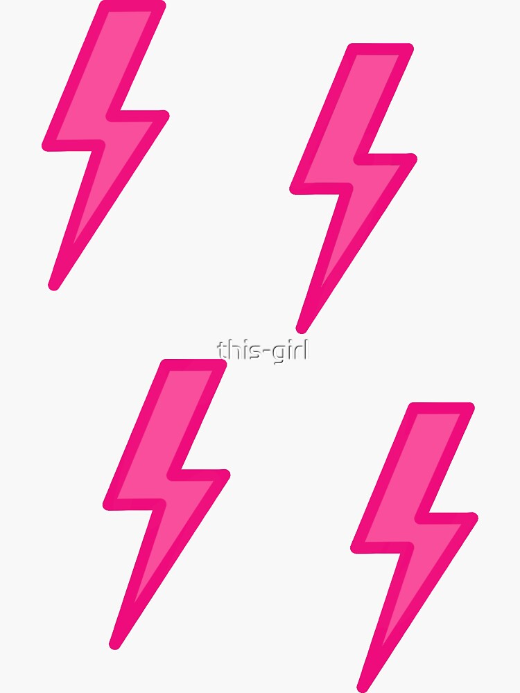 "Hot pink preppy lighting bolts" Sticker for Sale by this-girl | Redbubble