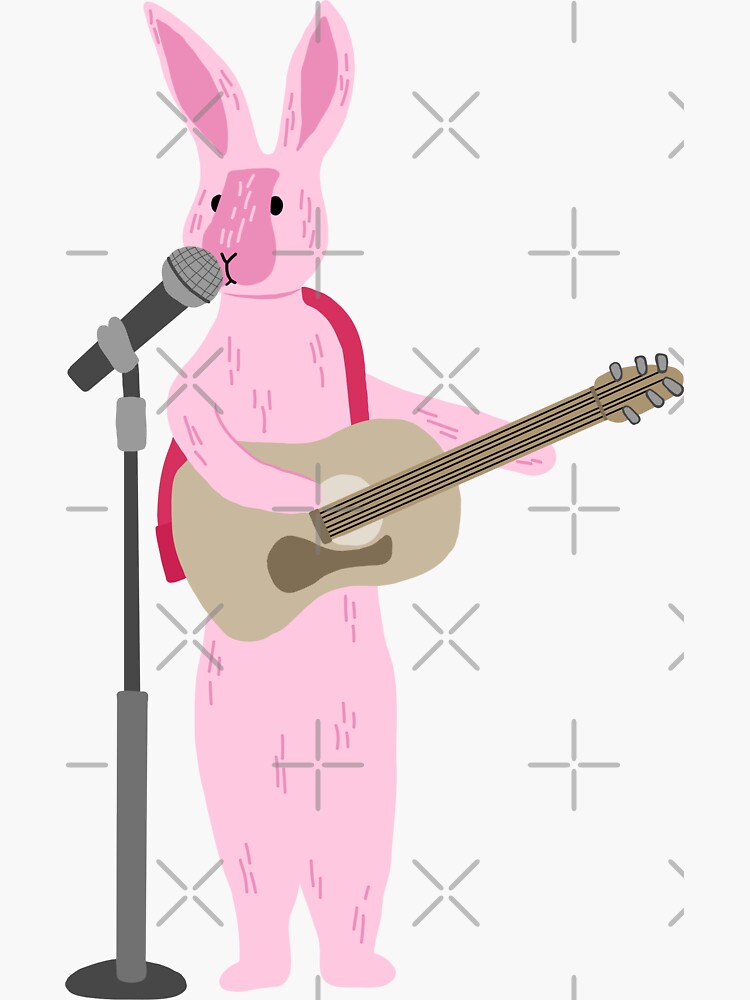 "Singer Bunny Rabbit" Sticker by printsbyrylee | Redbubble