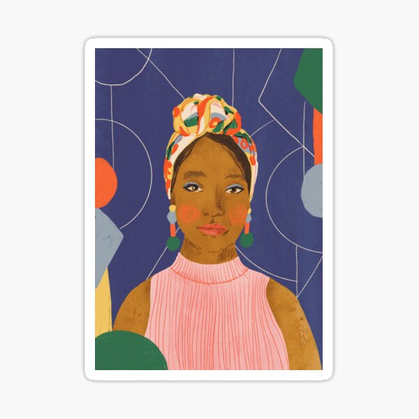 "Girl Wearing Turban" Sticker for Sale by gigi-rosado | Redbubble