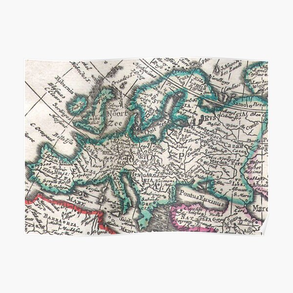 "Vintage Map of Europe (1685)" Poster by BravuraMedia | Redbubble