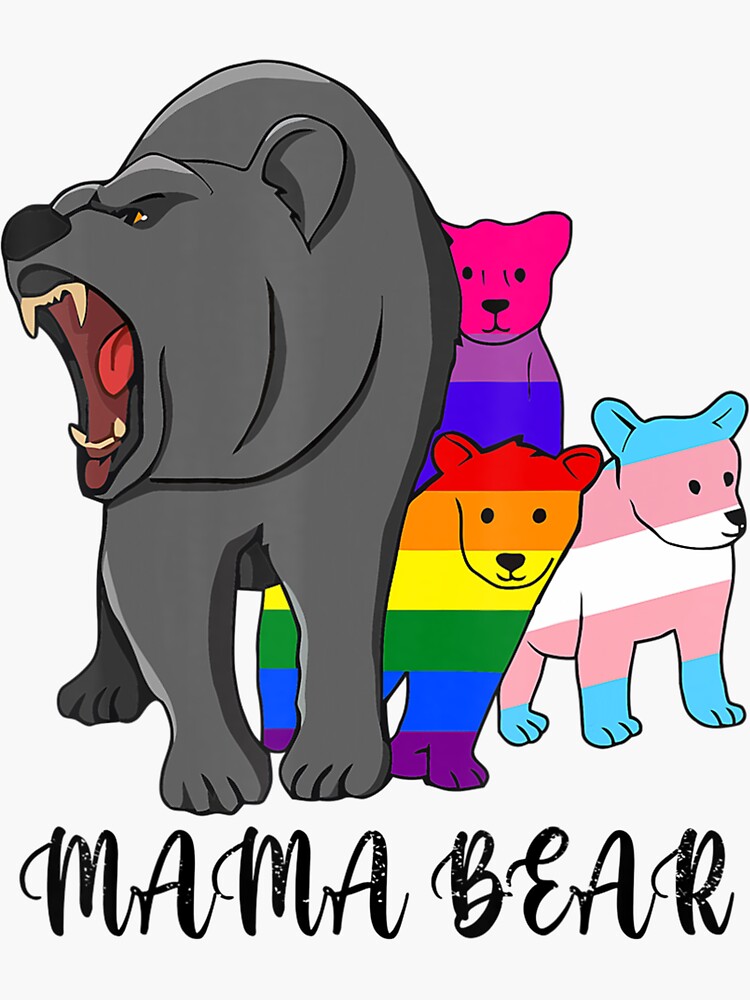 Mama Bear Lgbt Gay Trans Pride Support Lgbtq Parade Sticker By