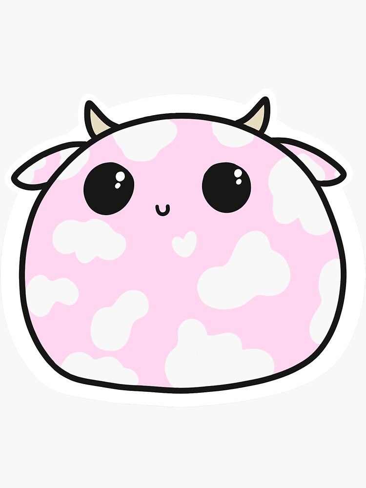 "Little pastel pink cow" Sticker for Sale by TheysandGays | Redbubble