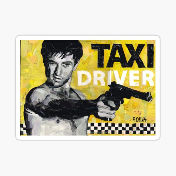 "Taxi driver collage" Sticker for Sale by Oliva-Collage | Redbubble