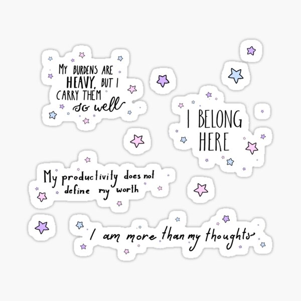 "Positive affirmations--with stars!" Sticker for Sale by Itinlea ...