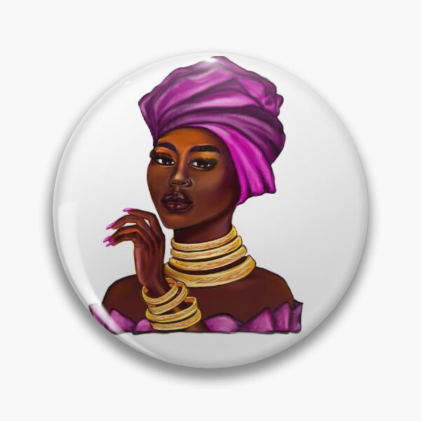 "Queen side eye Black is beautiful black girl with Gold bangles, neck ...