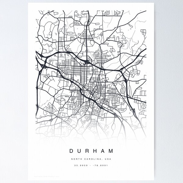 "Durham, North Carolina USA Map Poster" Poster for Sale by TheZenSprout ...