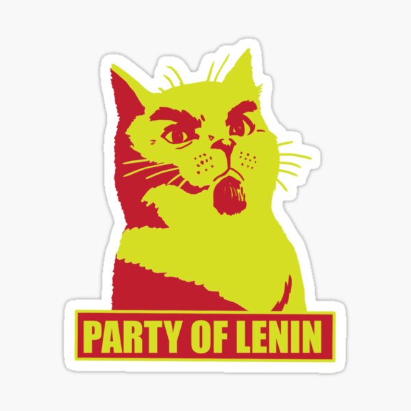 Pegatina «Partido de Vladimir Lenin The Cat Meme Propaganda» de ...