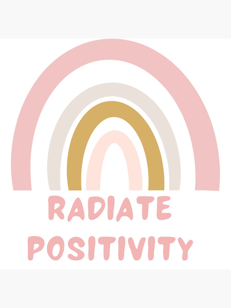 "radiate Positivity, pink rainbow positive affirmation" Sticker by ...