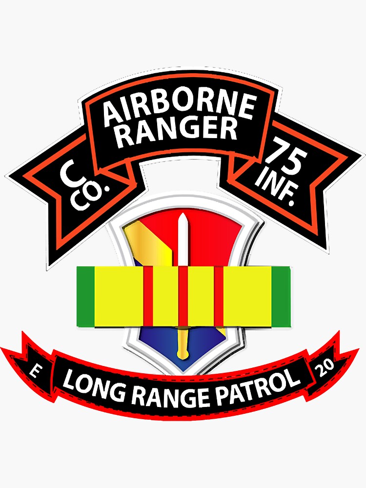 "C Co 75th Ranger - 1st Field Force - VN Ribbon - LRSD " Sticker for ...