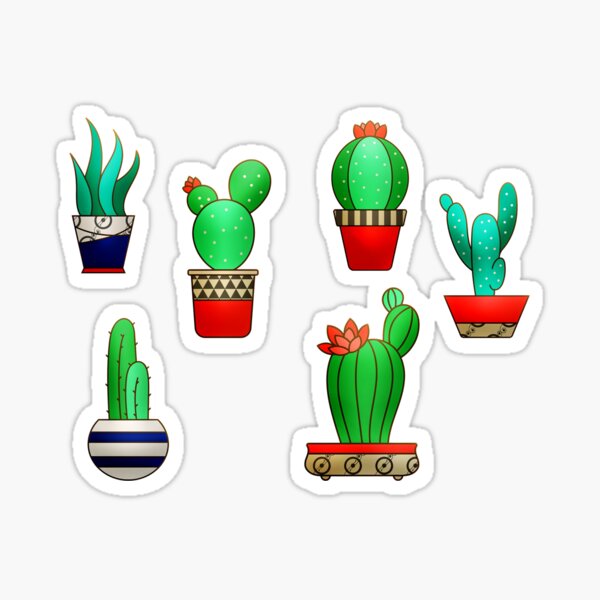 "Cactus stickers pack" Sticker for Sale by reonart | Redbubble