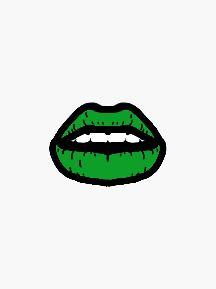 "Dark Green Lips" Sticker for Sale by AnnisaC | Redbubble