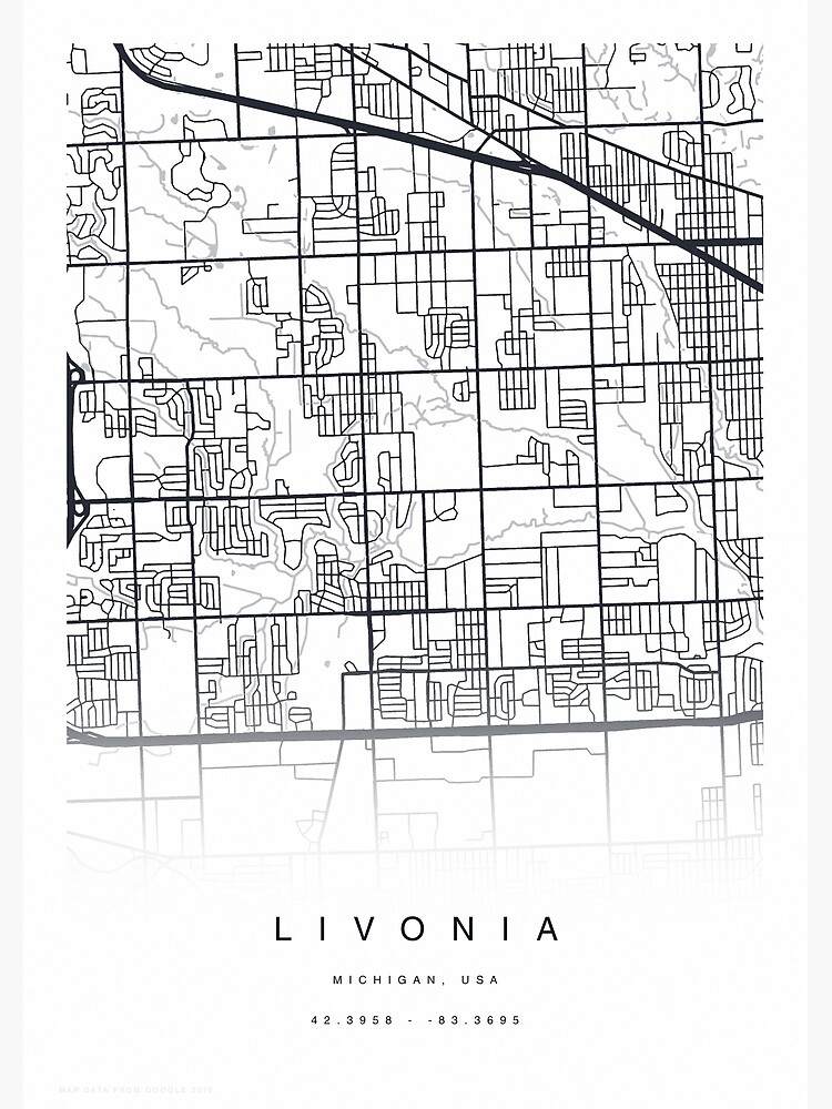 "Livonia, Michigan USA Map Poster" Poster by TheZenSprout | Redbubble