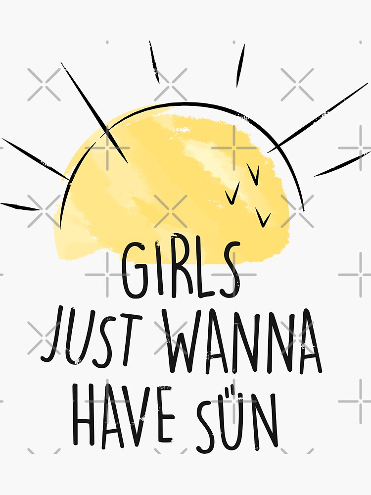"VSCO Girls Just Wanna Have Sun 2" Sticker for Sale by art-by-gui ...