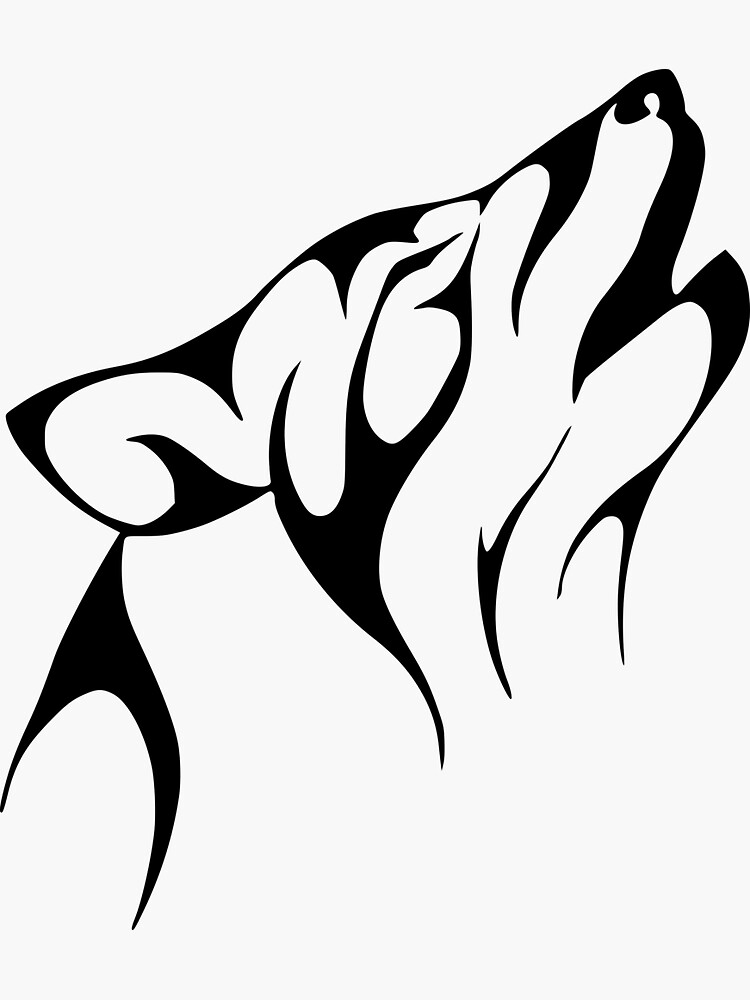 "Howling Dog Silhouette" Sticker for Sale by MyLovelyPups | Redbubble