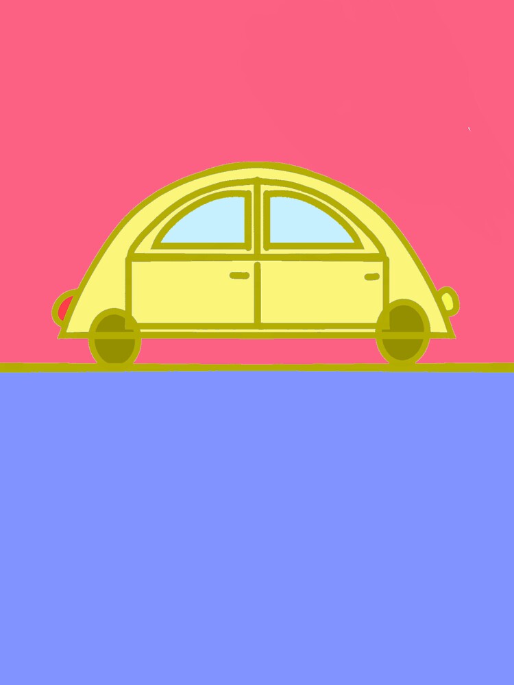 "Yellow Car" Sticker by CPArtStudios | Redbubble
