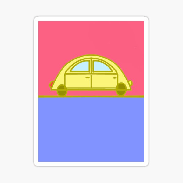 "Yellow Car" Sticker by CPArtStudios | Redbubble