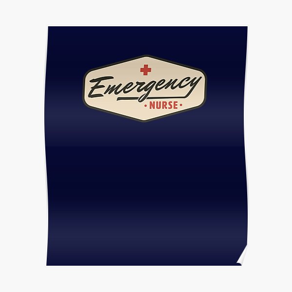 "Emergency Nurse Badge Logo Design (RN)" Poster for Sale by bepson ...