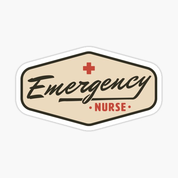 "Emergency Nurse Badge Logo Design (RN)" Sticker for Sale by bepson ...