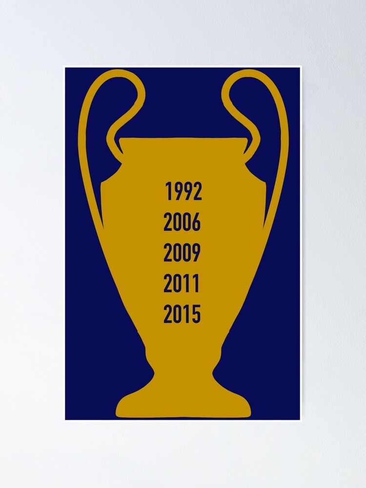 "FC Barcelona UCL Titles " Poster for Sale by SwasRasaily | Redbubble