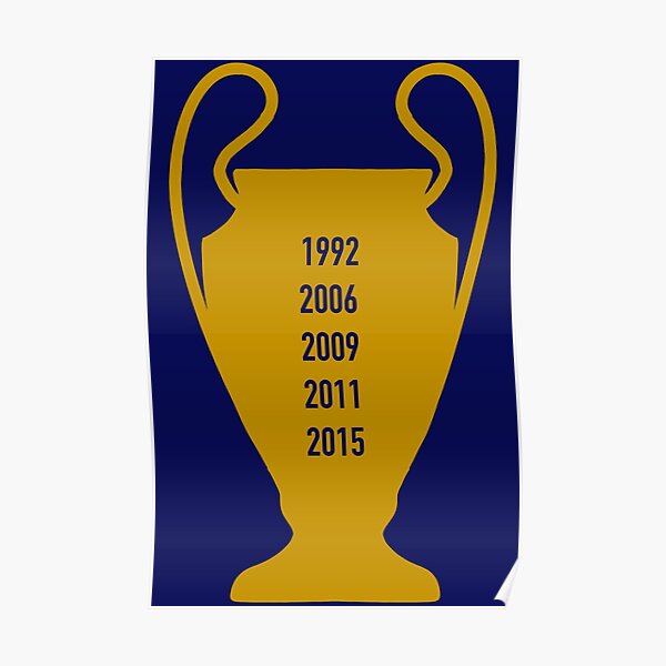"FC Barcelona UCL Titles " Poster for Sale by SwasRasaily | Redbubble