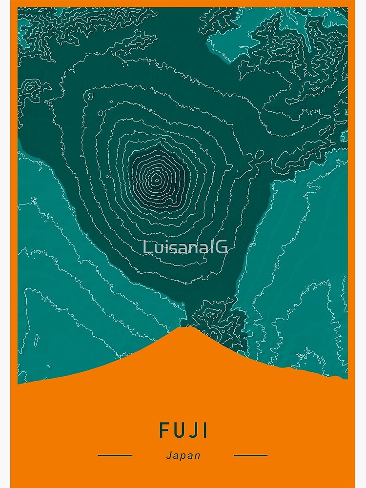 "Colorful topographic map of Mount Fuji - Japan" Poster for Sale by ...