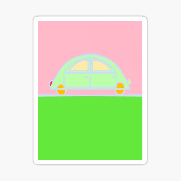 "Neon Green Car" Sticker for Sale by CPArtStudios | Redbubble