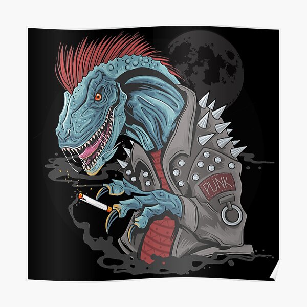 "Dinosaur Punk Raptor t-rex element vector" Poster for Sale by teemix ...