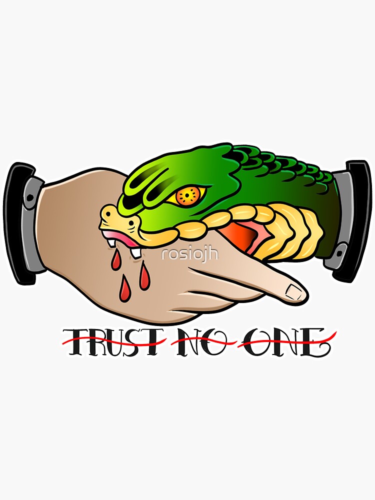 "Trust No one" Sticker for Sale by rosiojh | Redbubble