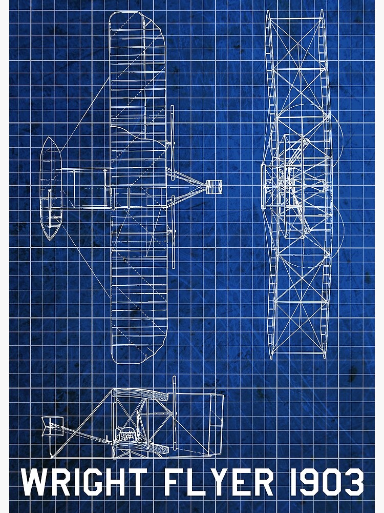 "Blueprint of Wright Flyer 1903" Poster for Sale by geoji | Redbubble