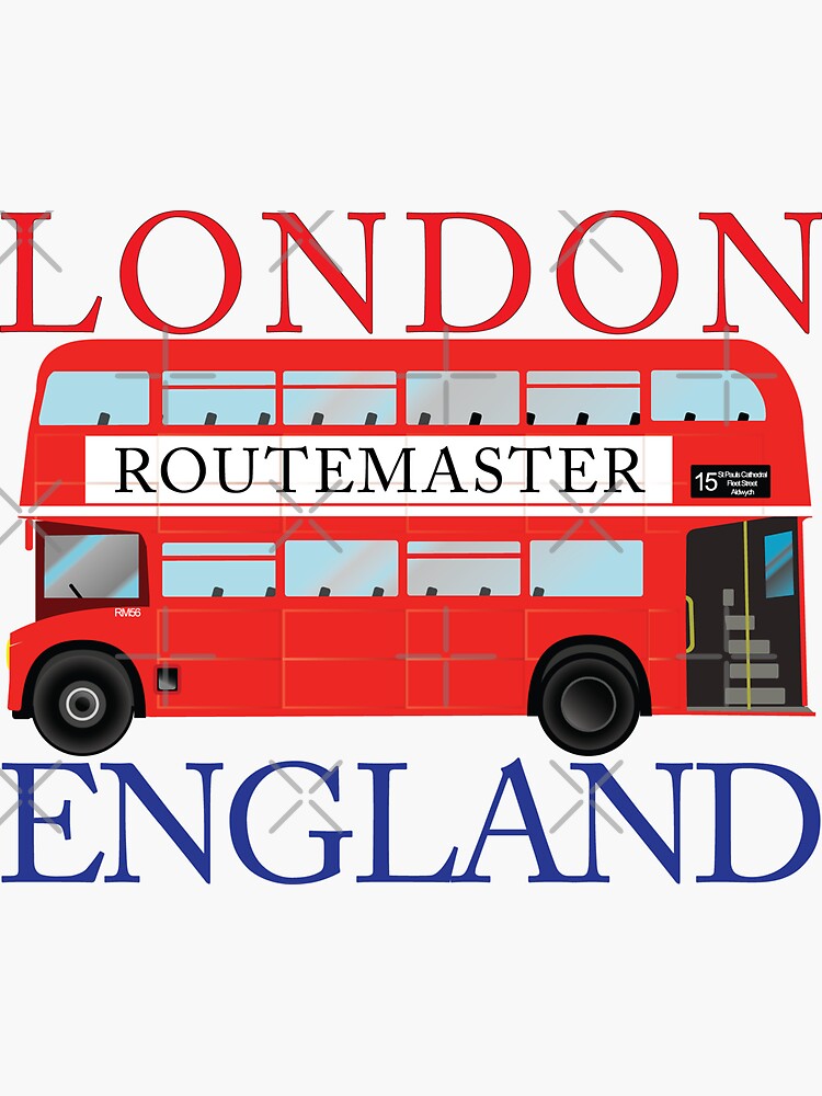 "Red London Bus" Sticker for Sale by Yorkiedesign | Redbubble