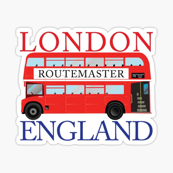 "Red London Bus" Sticker for Sale by Yorkiedesign | Redbubble