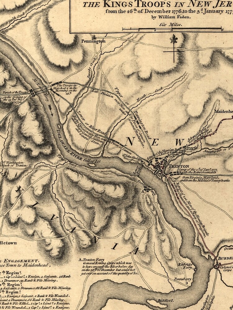 "George Washington Trenton NJ Battlefield Map 1777" Sleeveless Top for ...