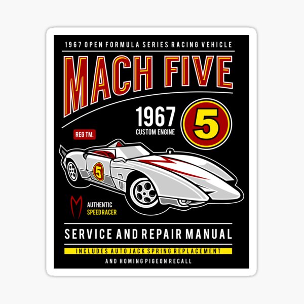 "Mach Five Speed Racer" Sticker for Sale by Akolytus | Redbubble