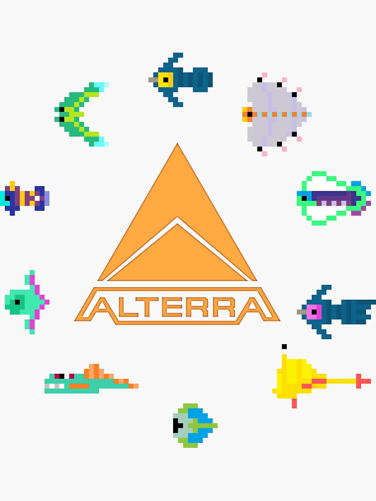 Pegatina «Subnautica Alterra Logo Pixel Art Fish» de xrbeaky | Redbubble